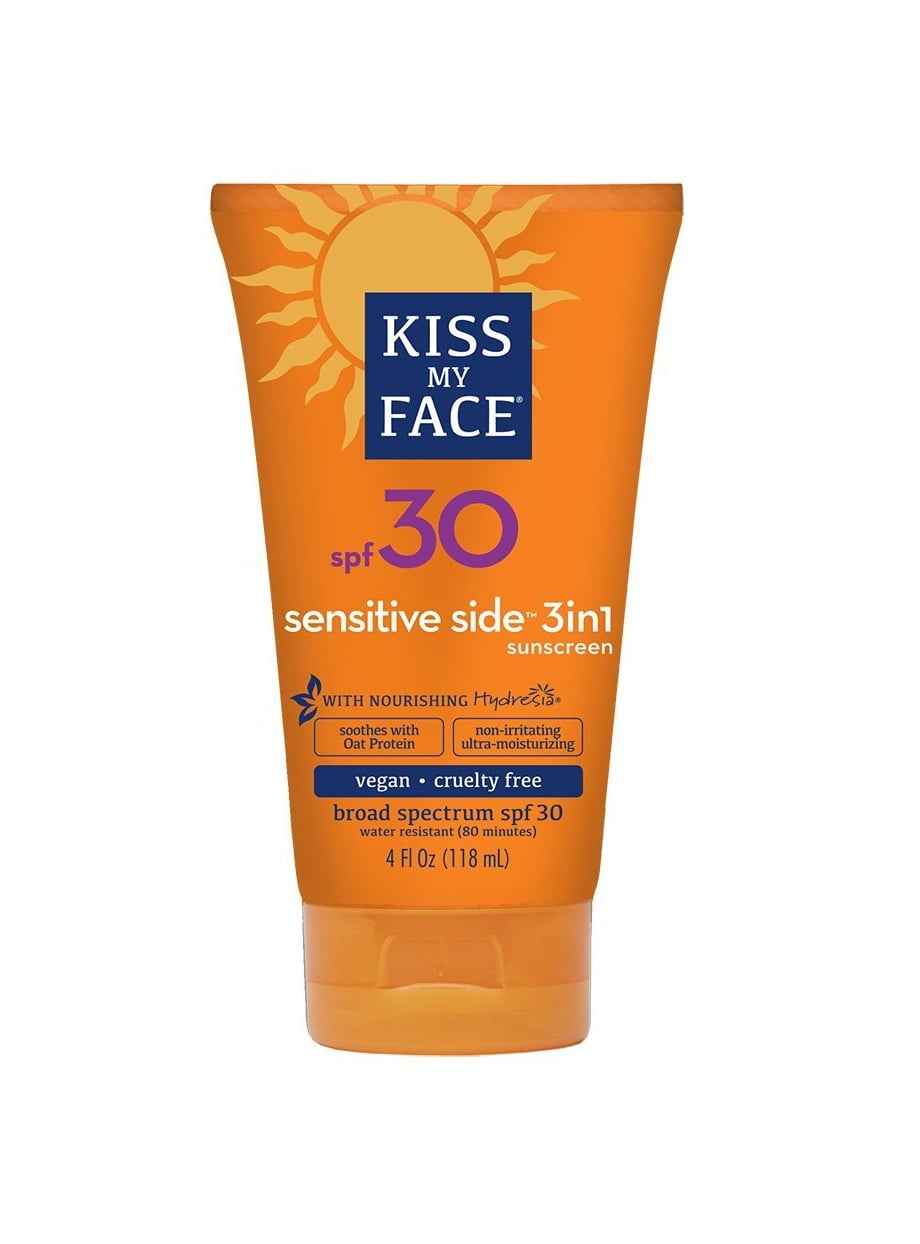 Kiss My Face Sunscreen Sensitive Side 3 in 1 with Oat Protein Complex ...