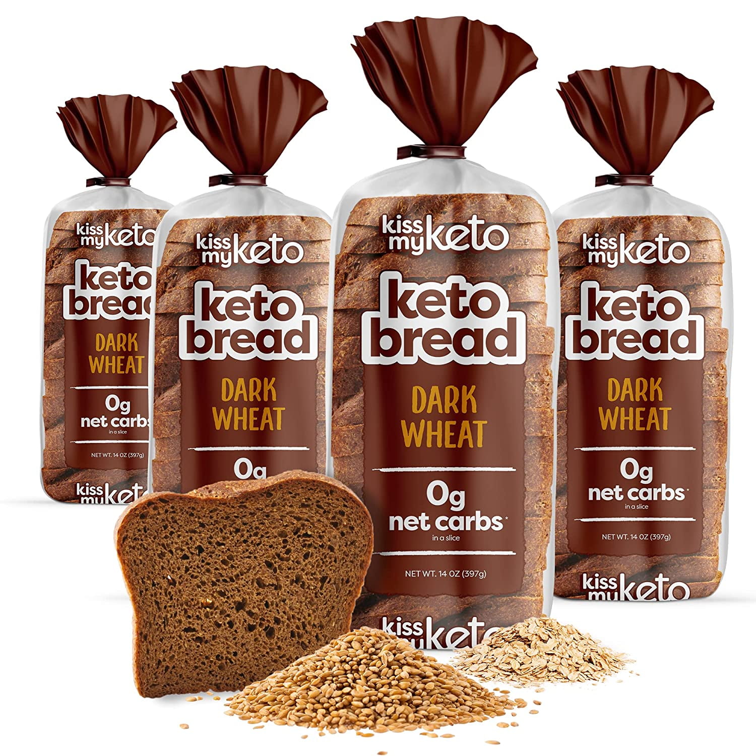 Kiss My Keto Bread Zero Carb (0g-Net) – Wheat Bread Loaf, Low Calorie ...