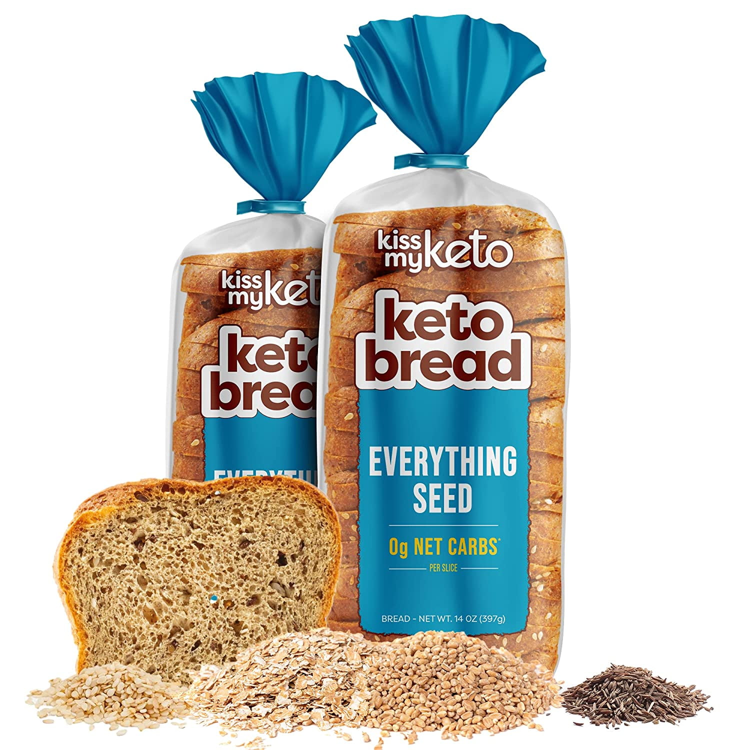 Kiss My Keto Bread Zero Carb (0g-Net) - Wheat Bread Loaf, Low Calorie ...