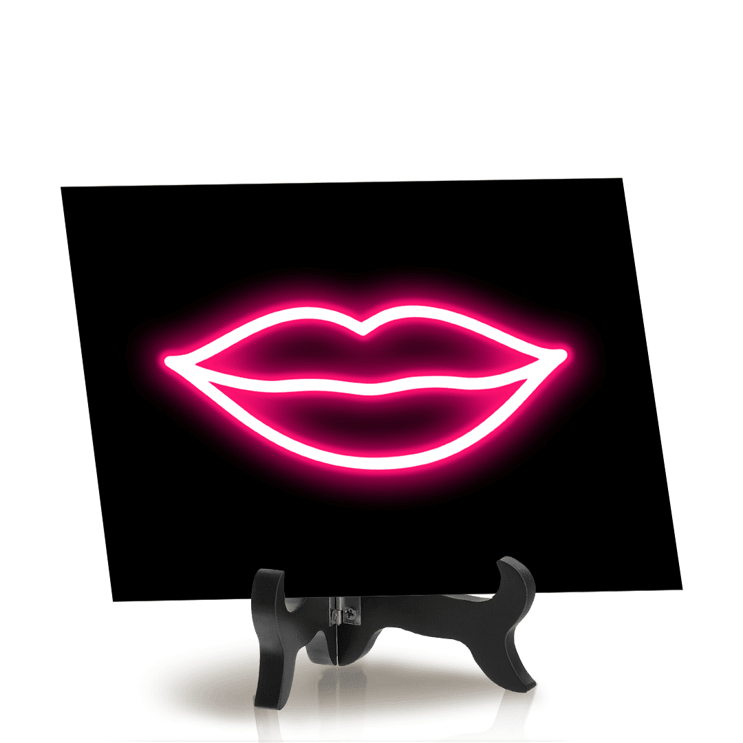 Kiss Neon Graphic Style Table Sign with Acrylic Stand (6x8“) | Live ...