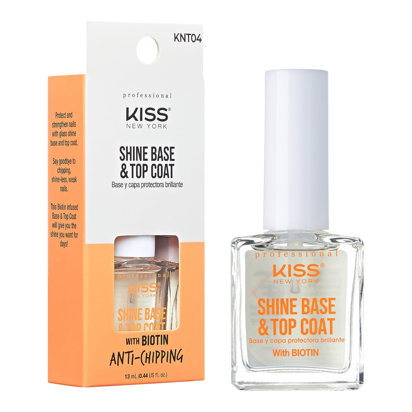 Kiss New York Nail Polish Base & Top Coat, 2-in-1 Multi-Use Nail Polish ...