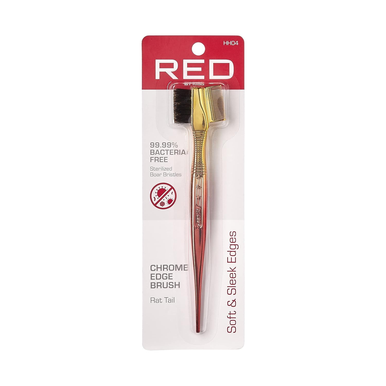 Kiss Red Chrome Edge Brush Pin Tail Gold, 1 Count - Walmart.com