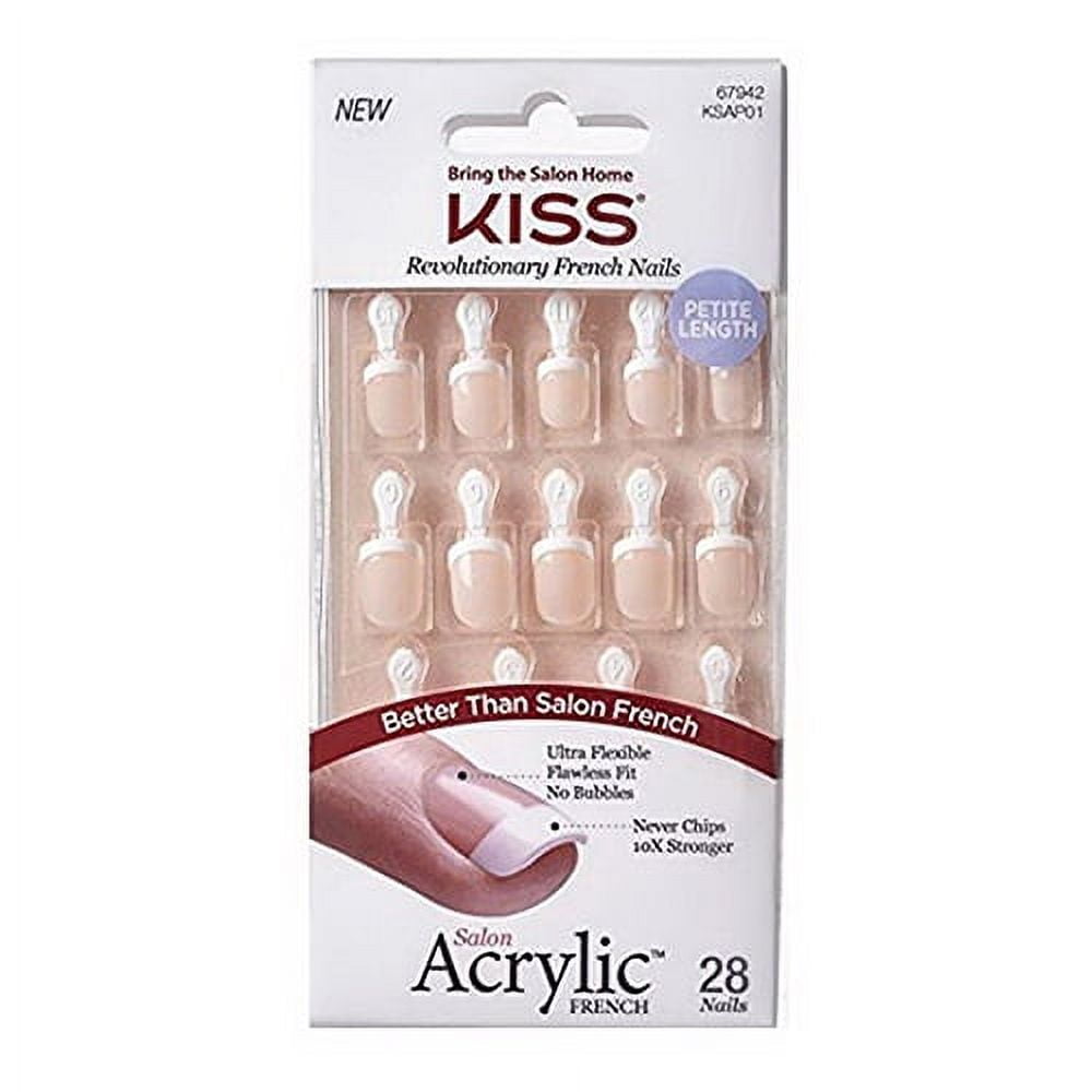 Kiss Revolutionary French Nails, Salon Acrylic French Nails, 28 Ea, 3 ...