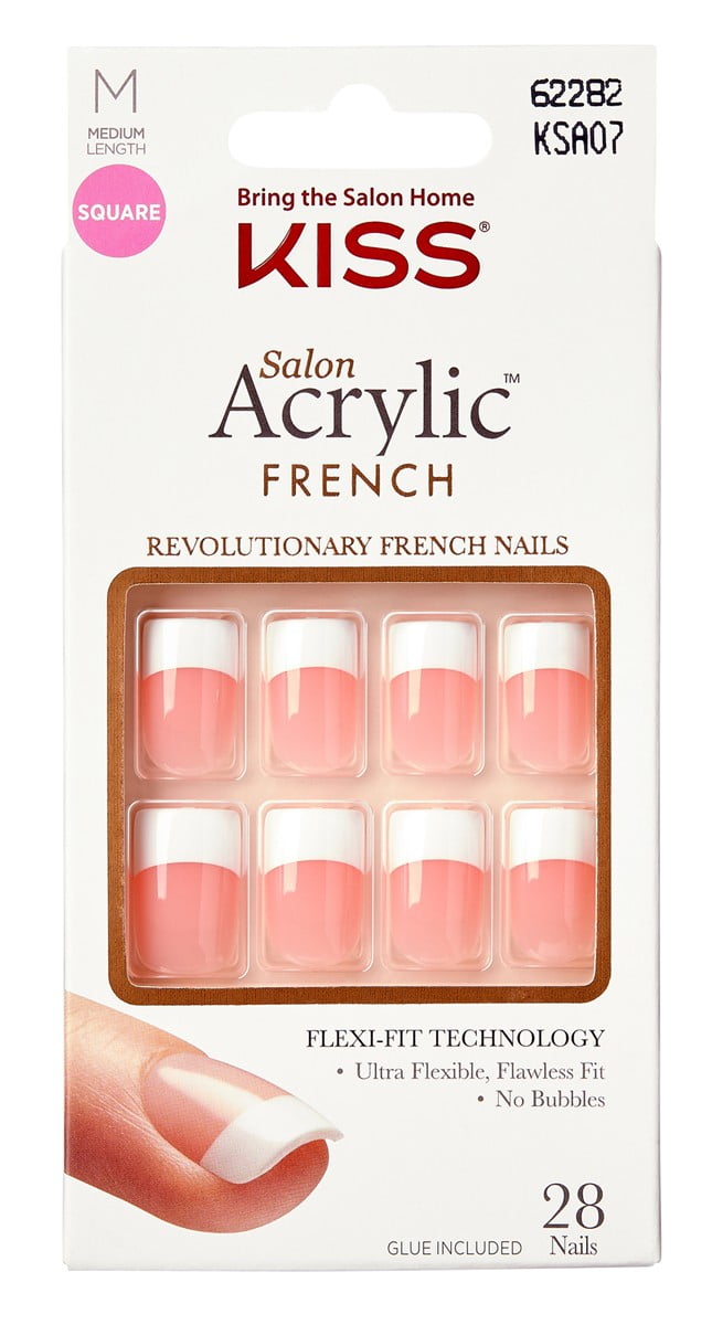 Medium Tapered Square French Tip Acrylic