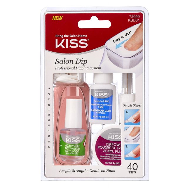 Kiss Salon Dip Prof Dipping System Acrylic Strength 40 Tip (Pack of 3 ...