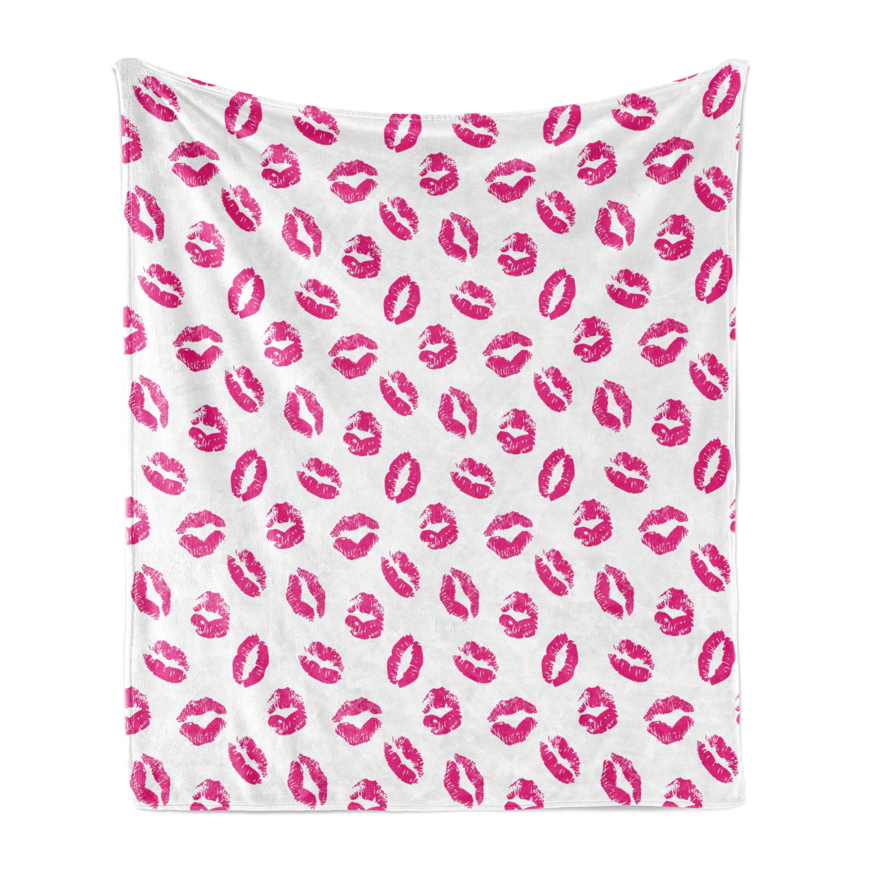 Kiss Soft Flannel Fleece Blanket, Vibrant Colored Lipstick Kiss Print ...