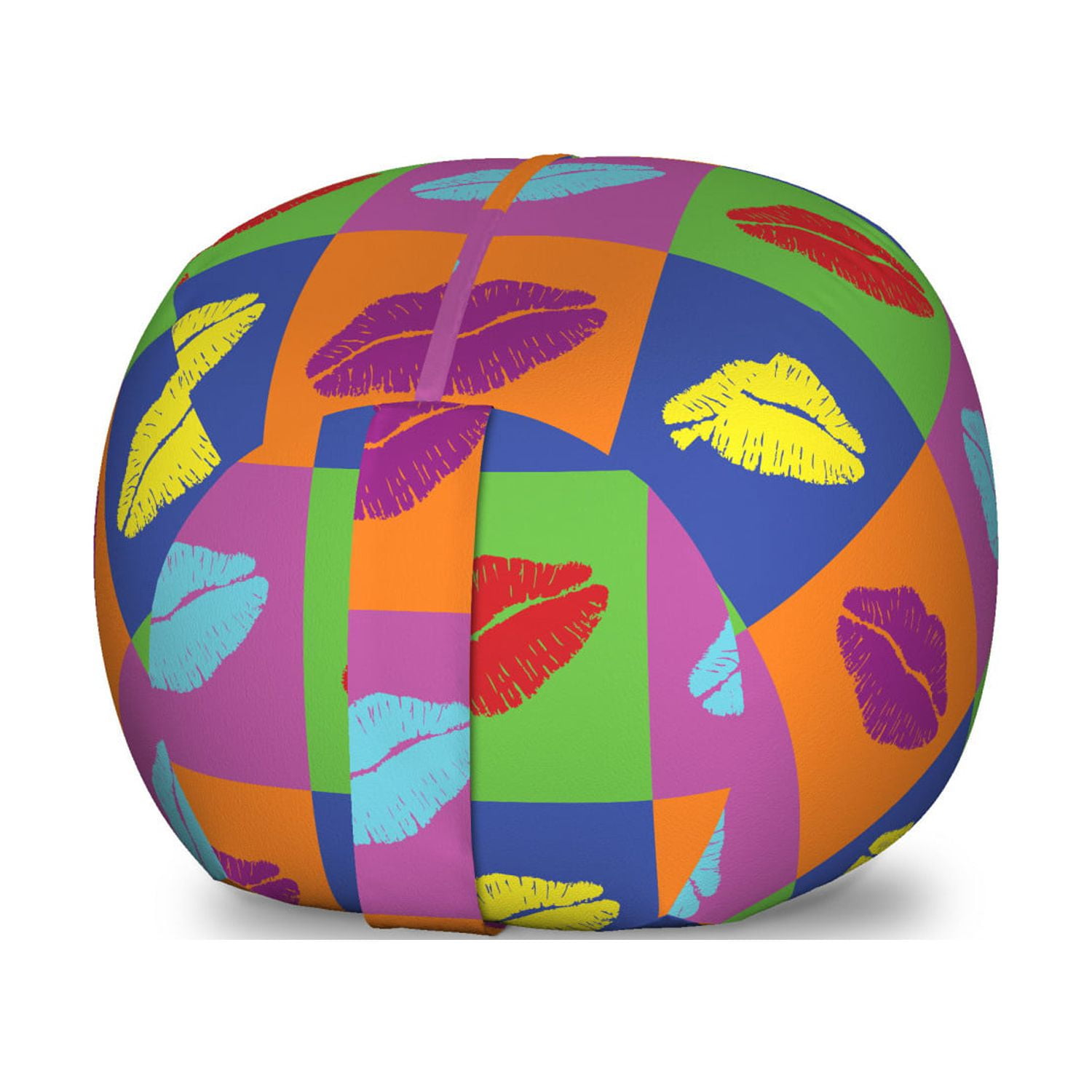 Kiss Storage Toy Bag Chair, Pop Art Style Lipstick Kisses on Vibrant ...