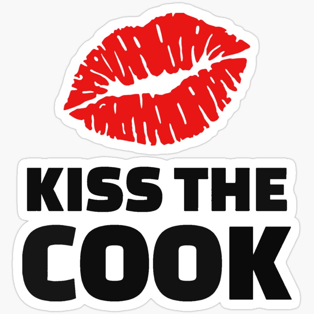 Kiss The Cook Sticker Phone Decal Water Bottle Stickers Car Decals ...