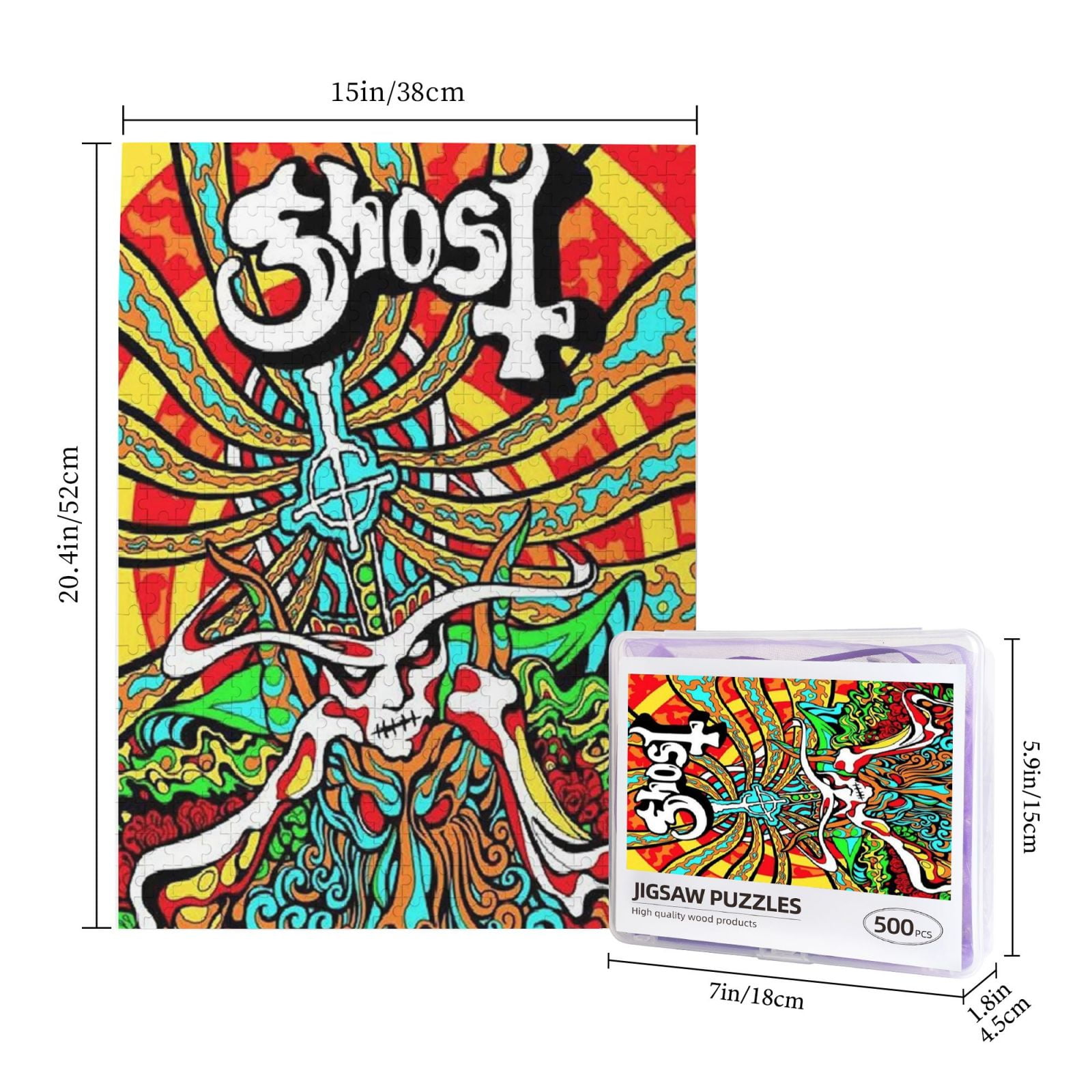 Kiss The Go-goat Ghost Wooden Jigsaw Puzzles Accessories Intellectual Decompressing Relax Toy ...