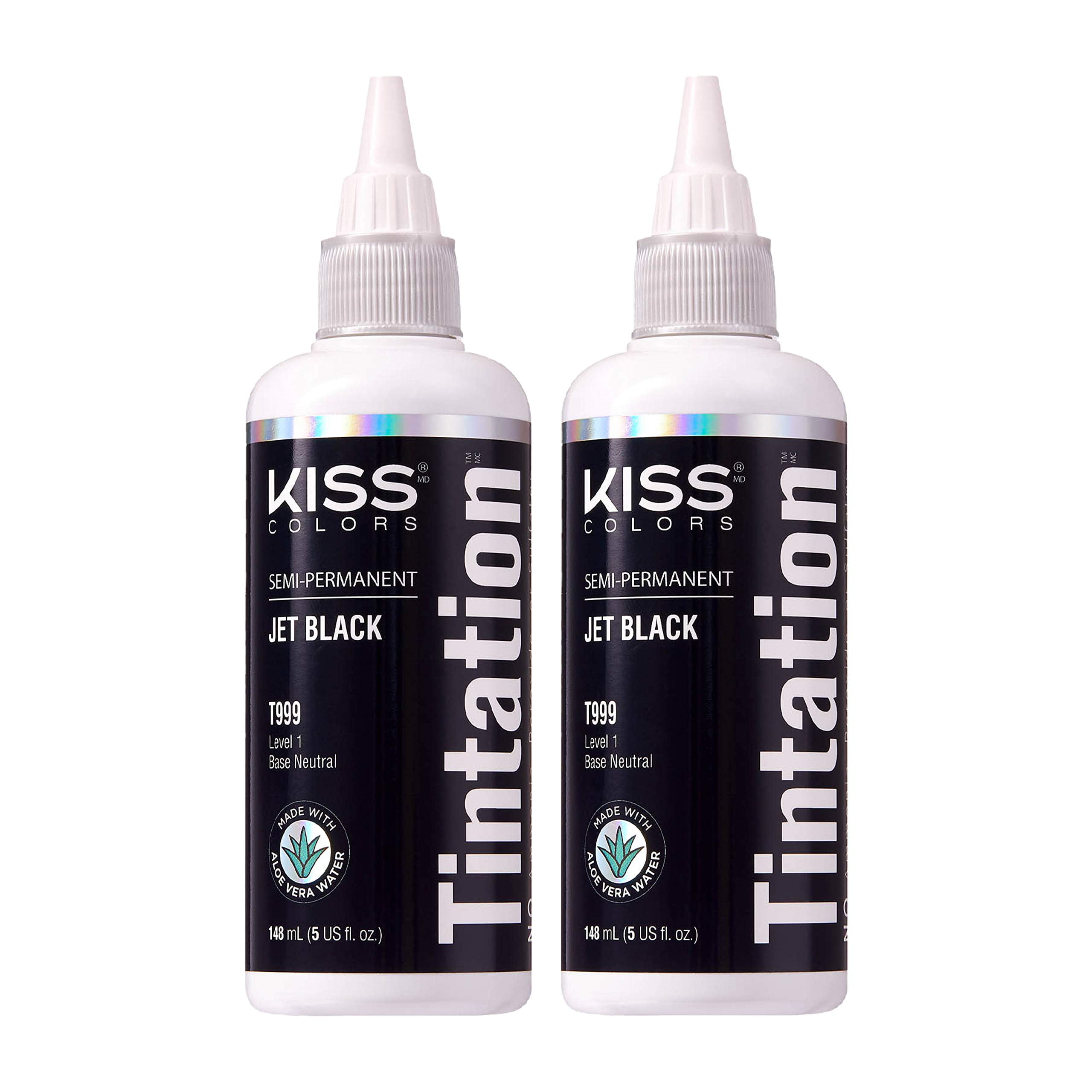 Kiss Tintation Semi-Permanent Hair Color 5 Ounce (Jet Black (2 Pack ...