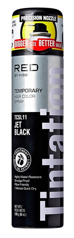 Kiss Tintation Temporary Color Spray Jet Black, 6 oz - Walmart.com