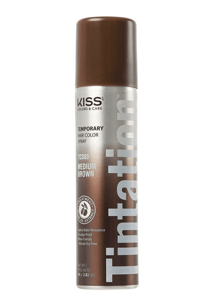 KISS Tintation Temporary Hair Color Spray, Medium Brown, 6oz - Walmart.com