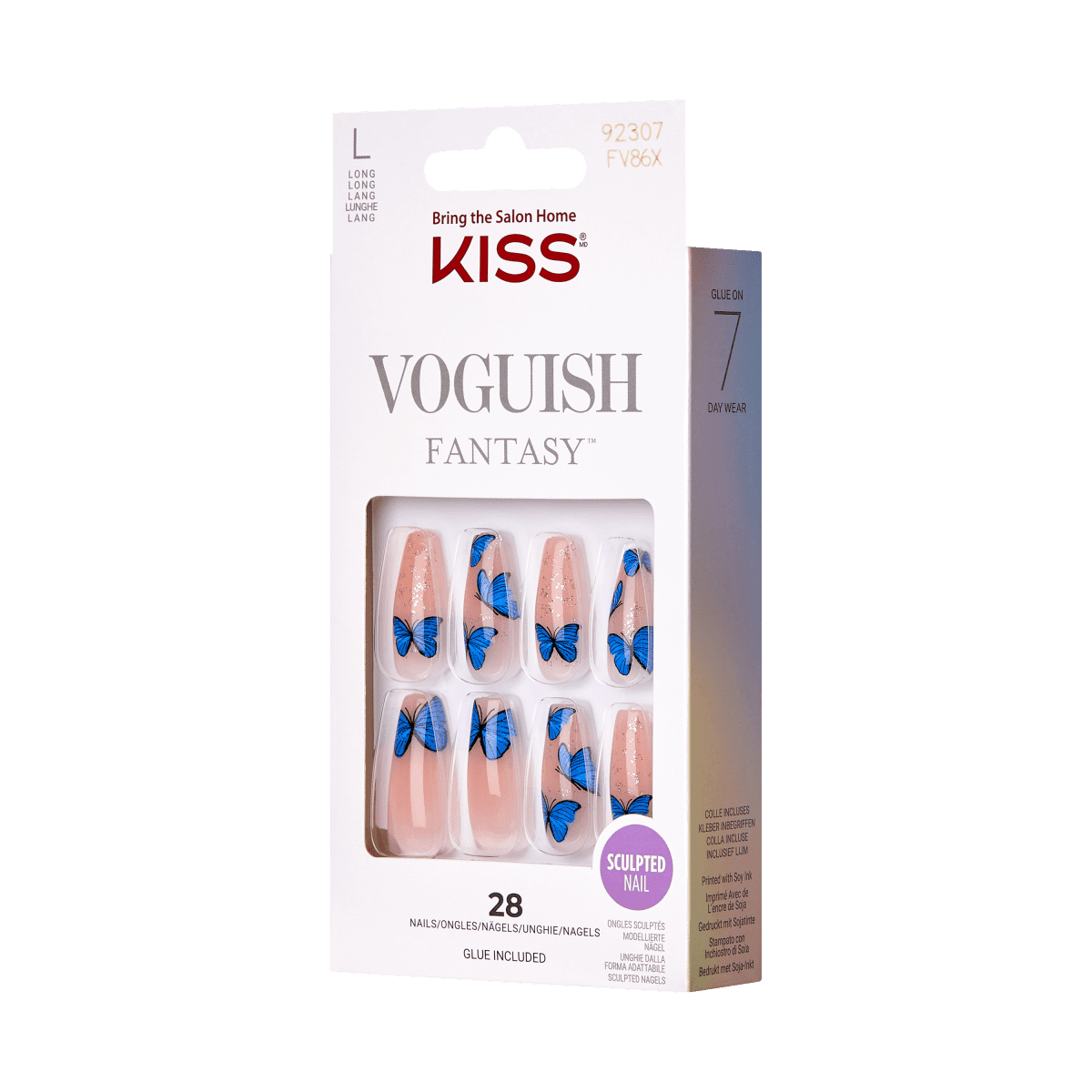 Kiss Voguish Fantasy Long Nails, FV86X Butterfly Tea Party - Walmart.com