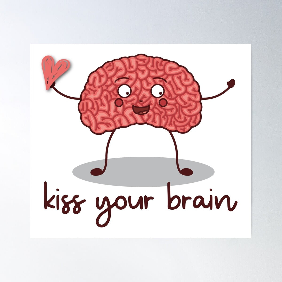 Kiss Your Brain Poster Wall Art, Modern Wall Decor For Living Room ...