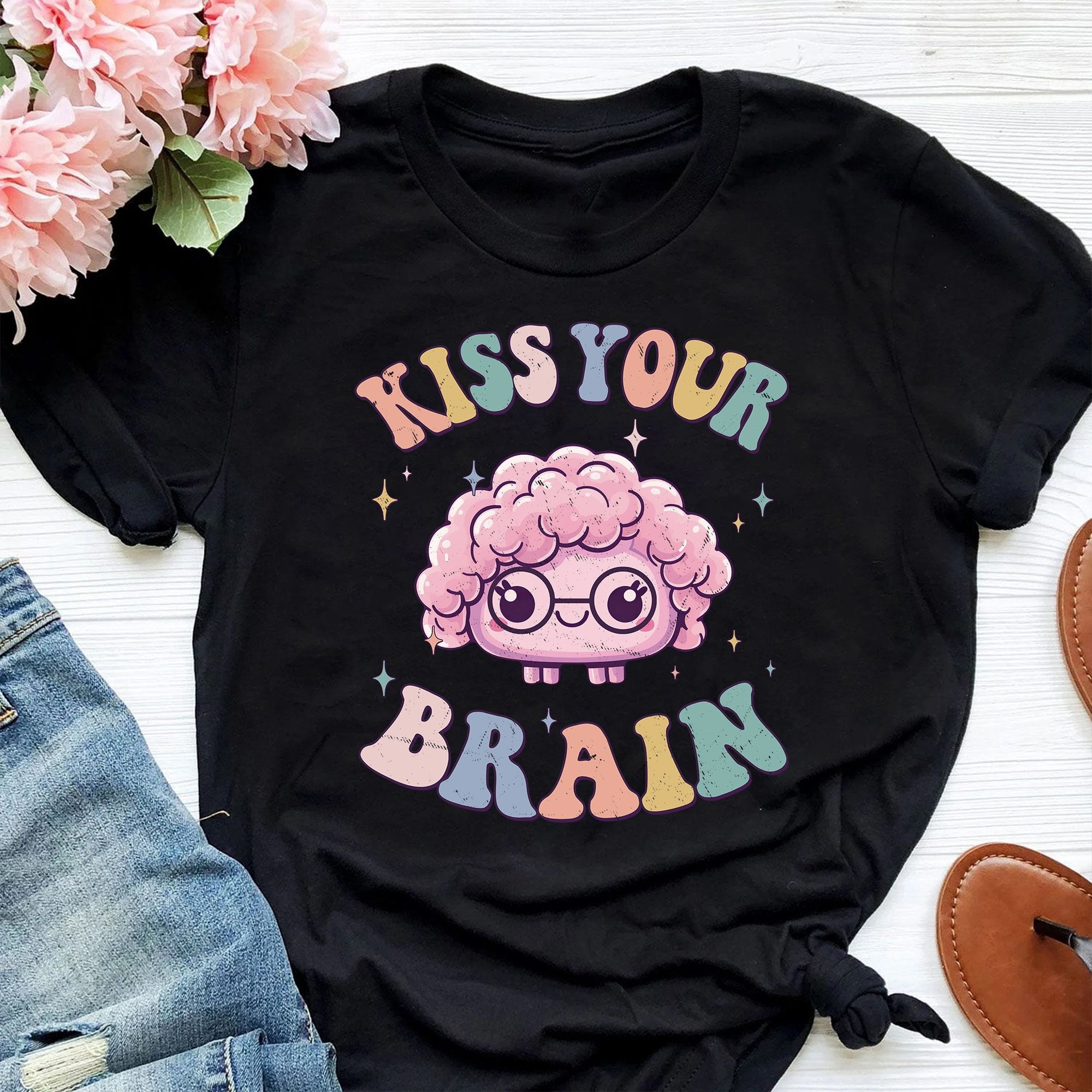 Kiss Your Brain Shirt, Teacher Retro Shirts, Back to School Shirt ...