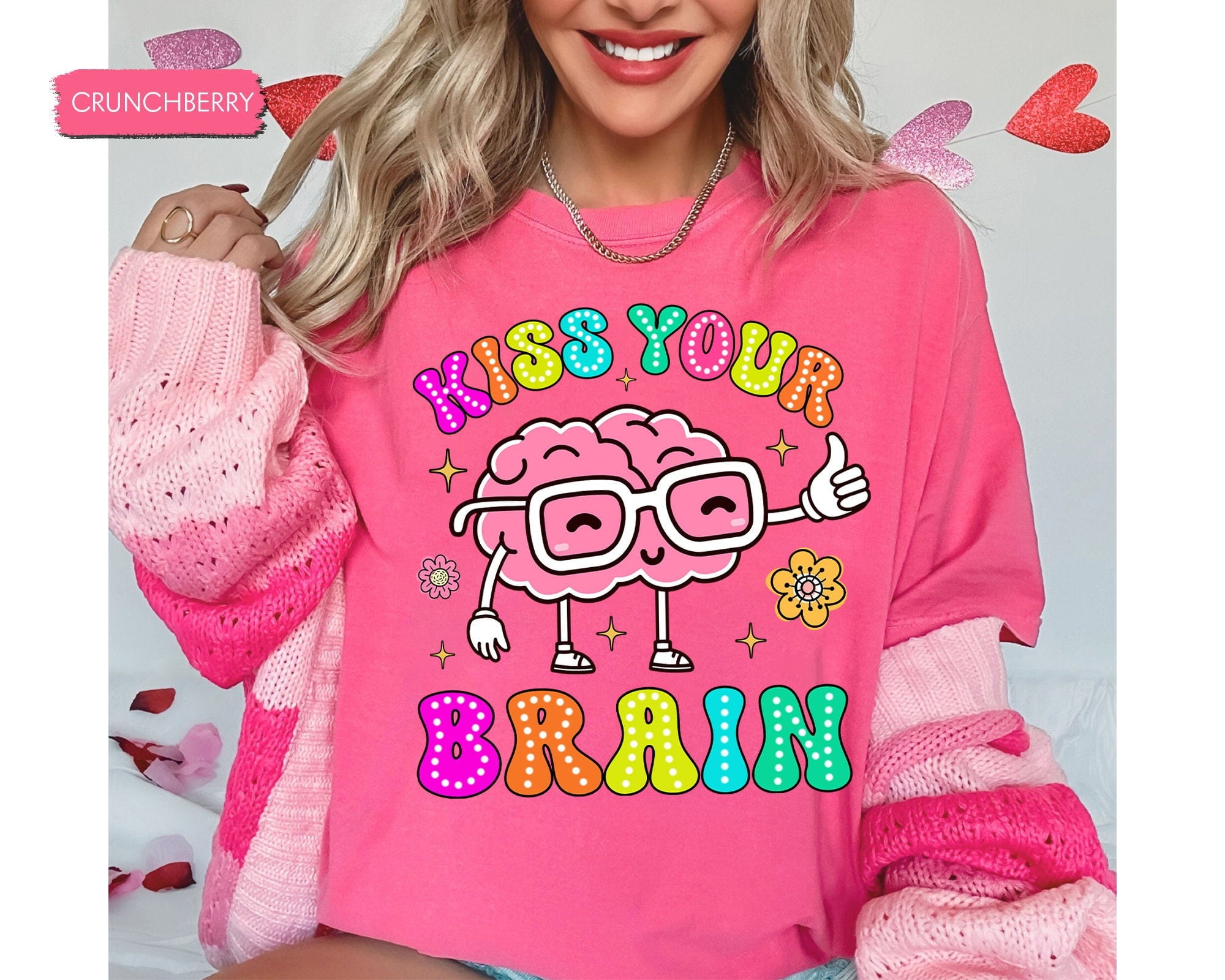 Kiss Your Brain Teacher Shirt, Dalmatian Dots Teacher Shirt, Brain ...