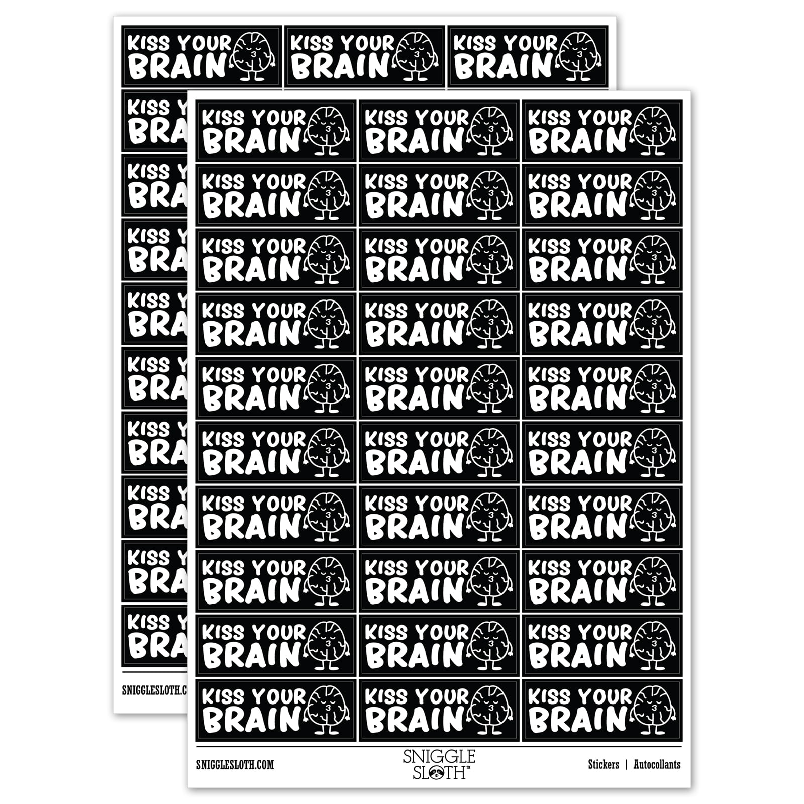 Kiss Your Brain Teacher Student School Sticker Set - Black - Matte ...