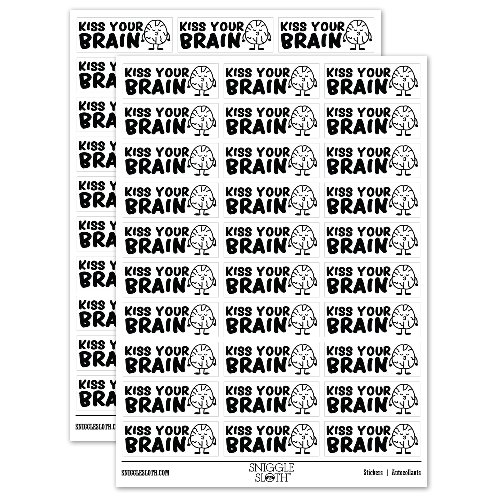 Kiss Your Brain Teacher Student School Sticker Set - White - Matte ...