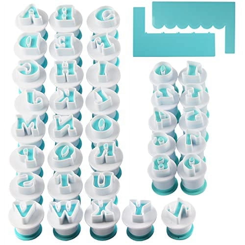 KissDate 38 Pieces Alphabet & Numbers Fondant Letter Cutters, Fondant ...