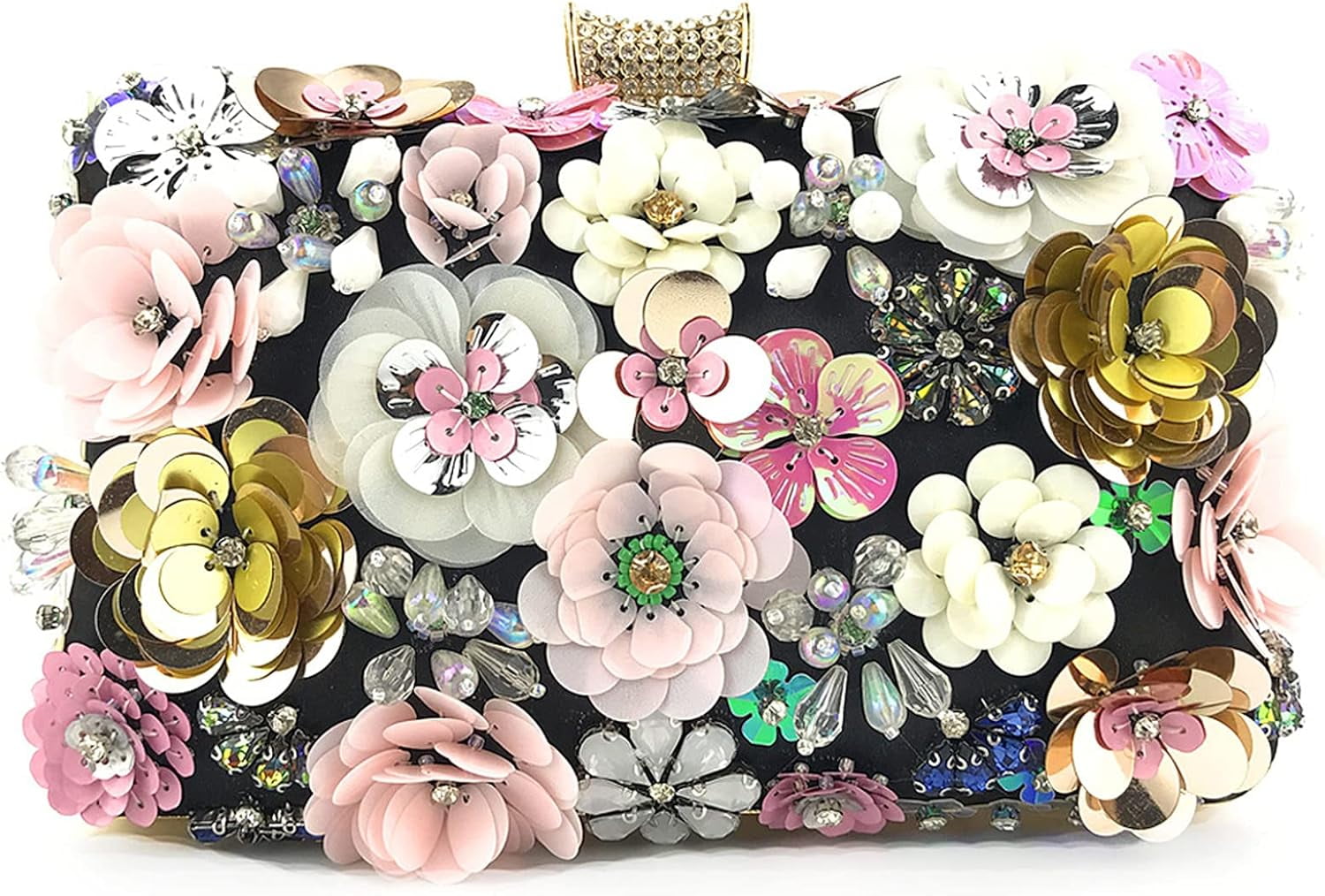 KissDate Colorful Floral Clutch Evening Bags for Women Formal Beaded ...