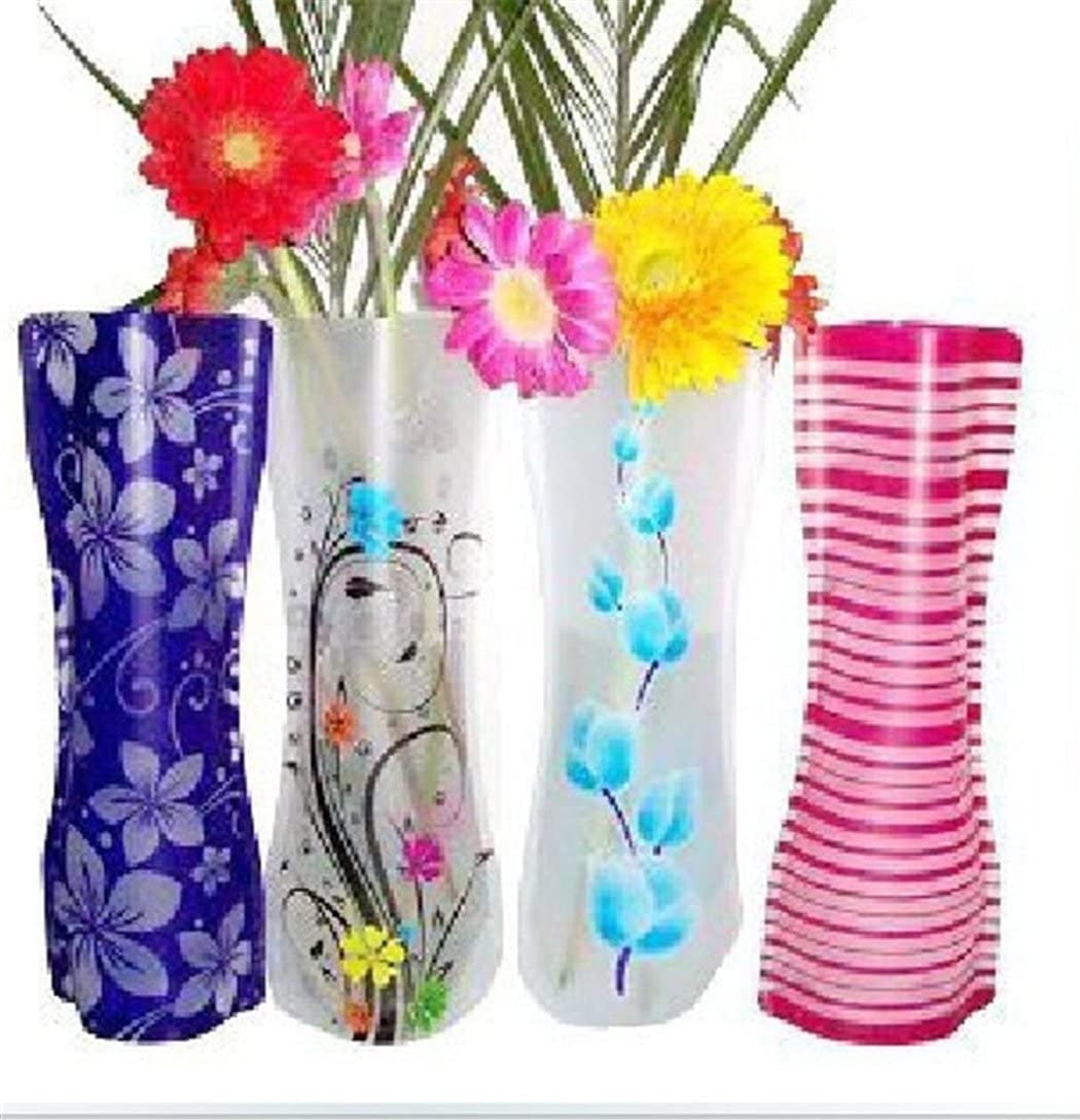 KissDate Plastic Foldable Flower Vase, 10 PCS Mix Styles Folding Vase ...