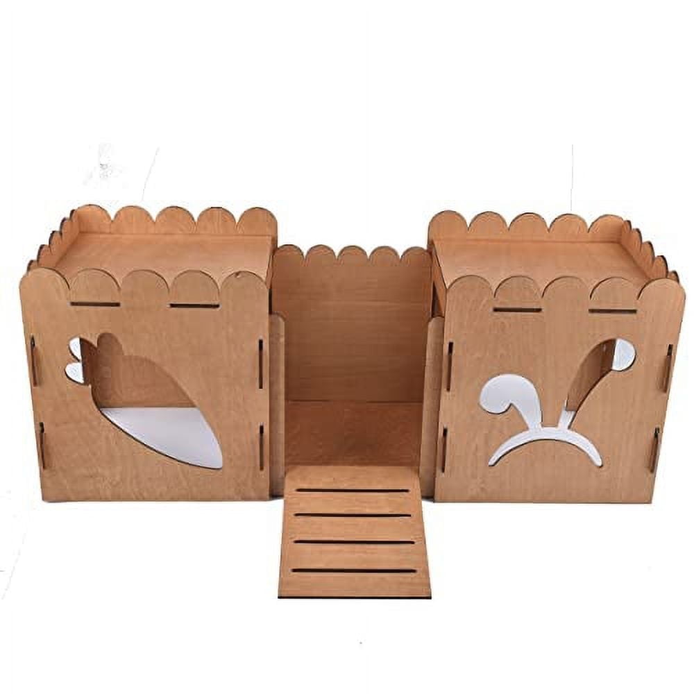 KissDate Rabbit Toys,Wooden Rabbit Hideout,Handmade Bunny Castle,Rabbit ...