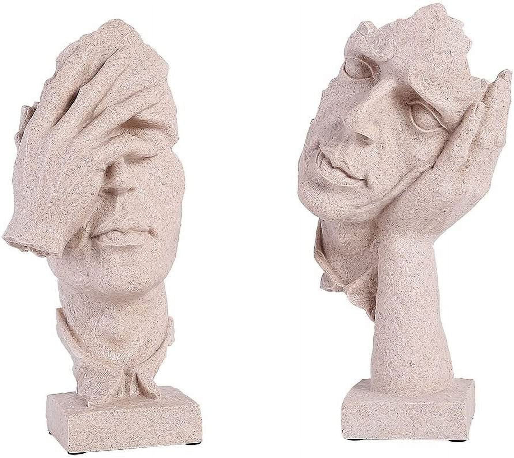 KissDate The Thinker Statue, Creative Abstract Decor Face & Hand ...