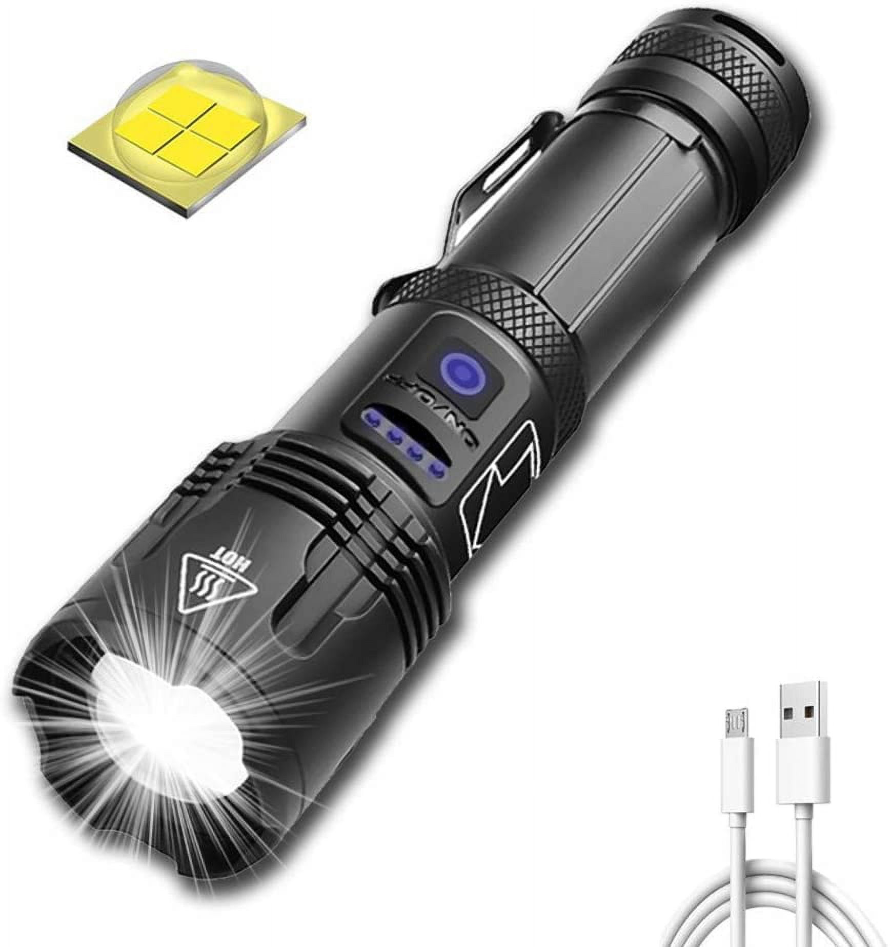 KissDate XHP70 LED flashlight, 10000 lumens XHP70 rechargeable ...