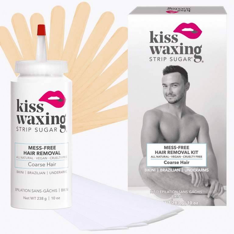 KissWaxing Strip Sugar Hair Removal Kit for Bikini Brazilian Underarms 10 oz All Skin Types Walmart
