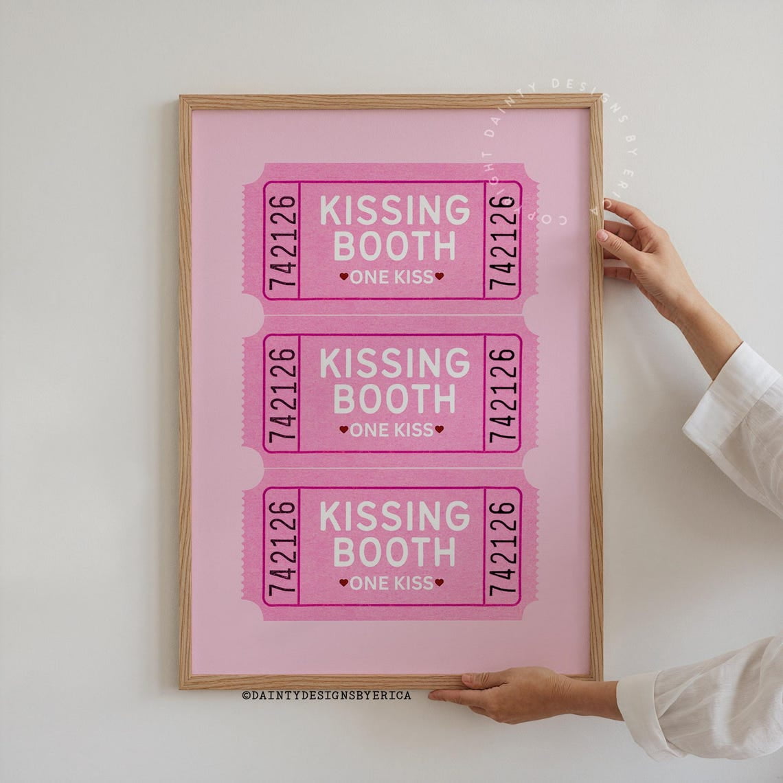 Kissing Booth Ticket Poster, Girly Valentines Day Wall Art, 12x18 ...