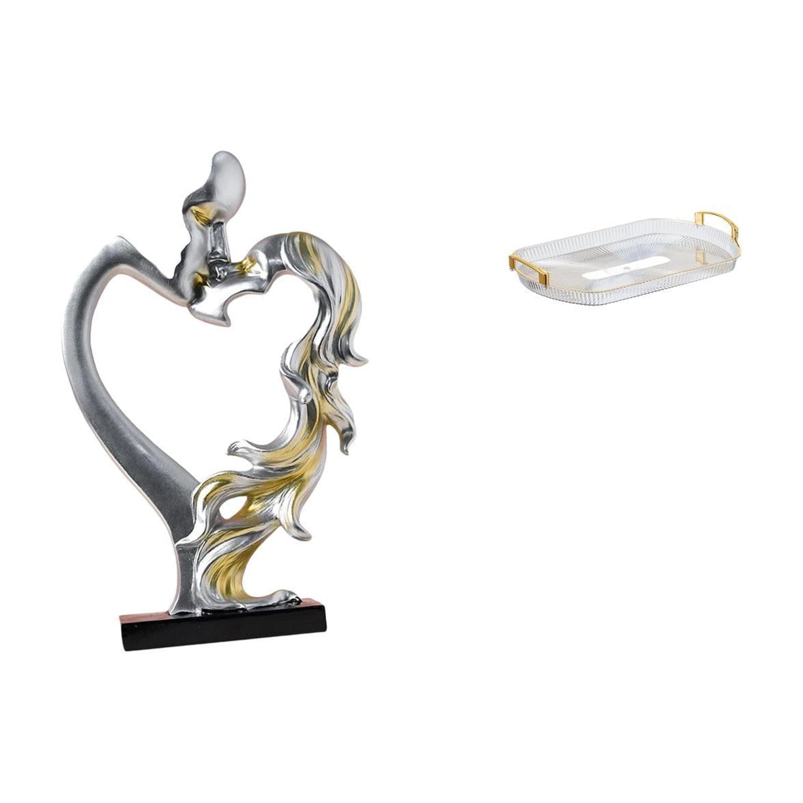 Kissing Couple Figurine Rectangle Storage Tray Modern Wedding Gift ...