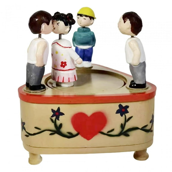 Kissing Couple Music Box ,Handcranked Music Mechanism ,Rotating Statue ...