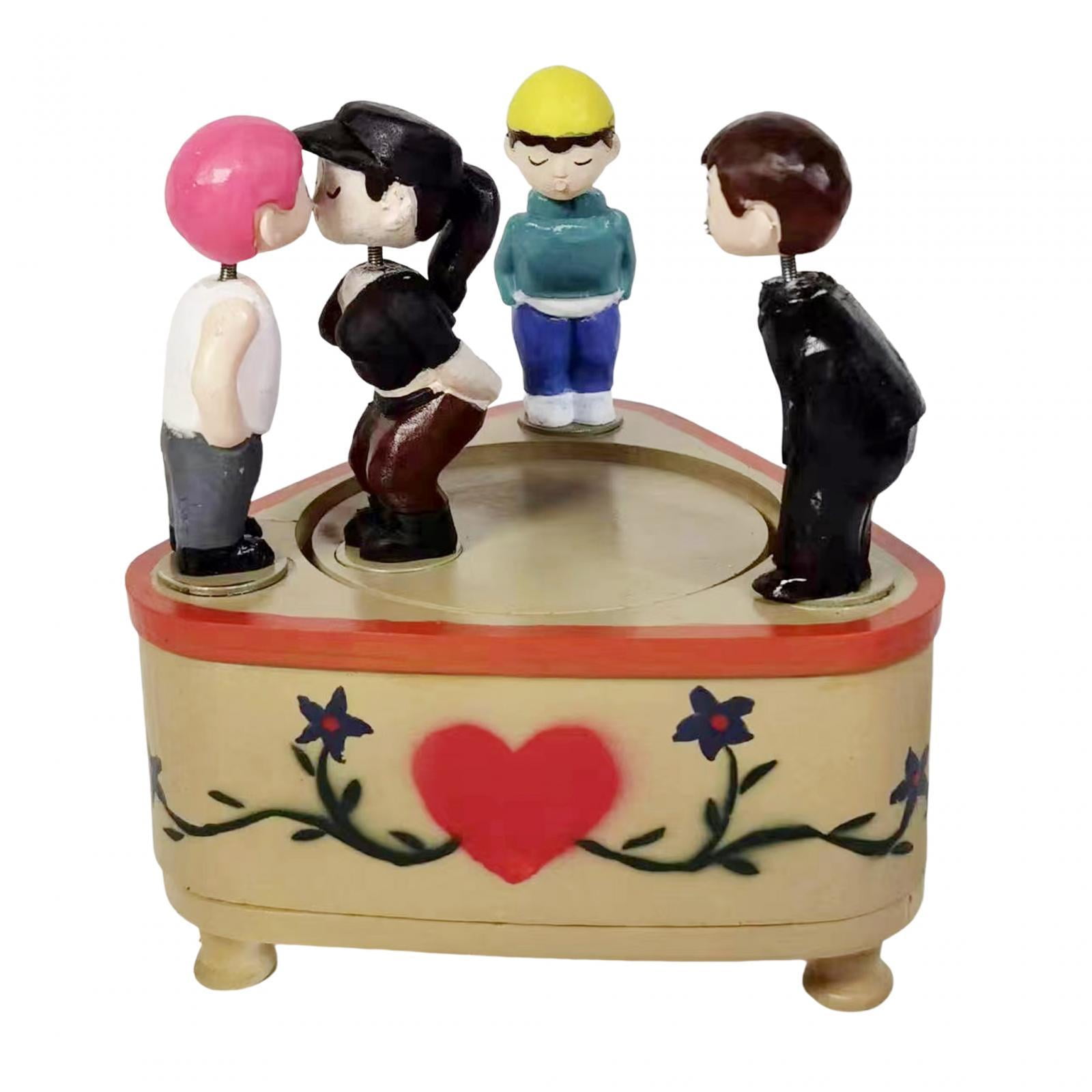 Kissing Couple Music Box ,Handcranked Music Mechanism ,Rotating Statue ...