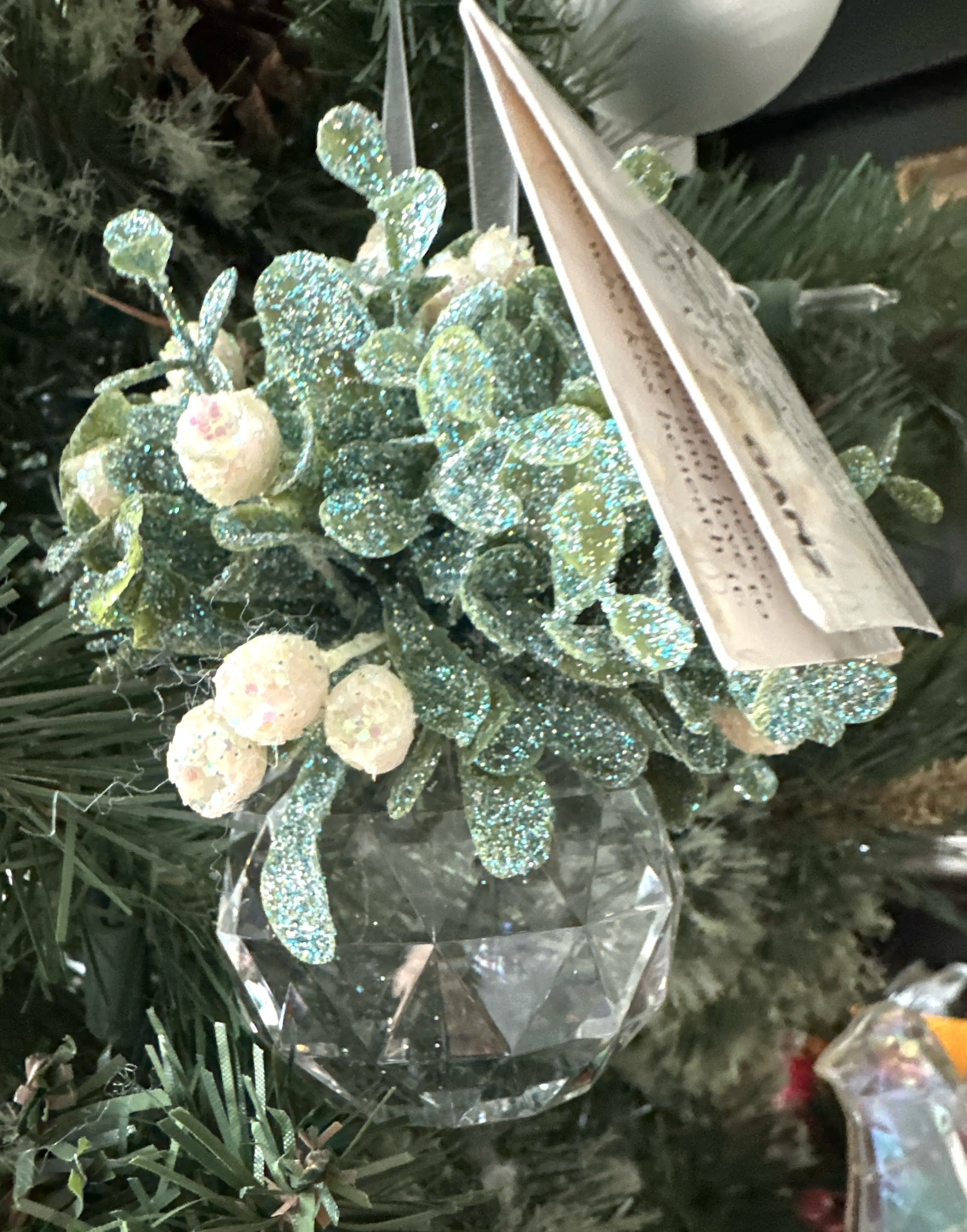 Kissing Krystals White Pearl Mistletoe Ornament: Shell Crystal - By ...