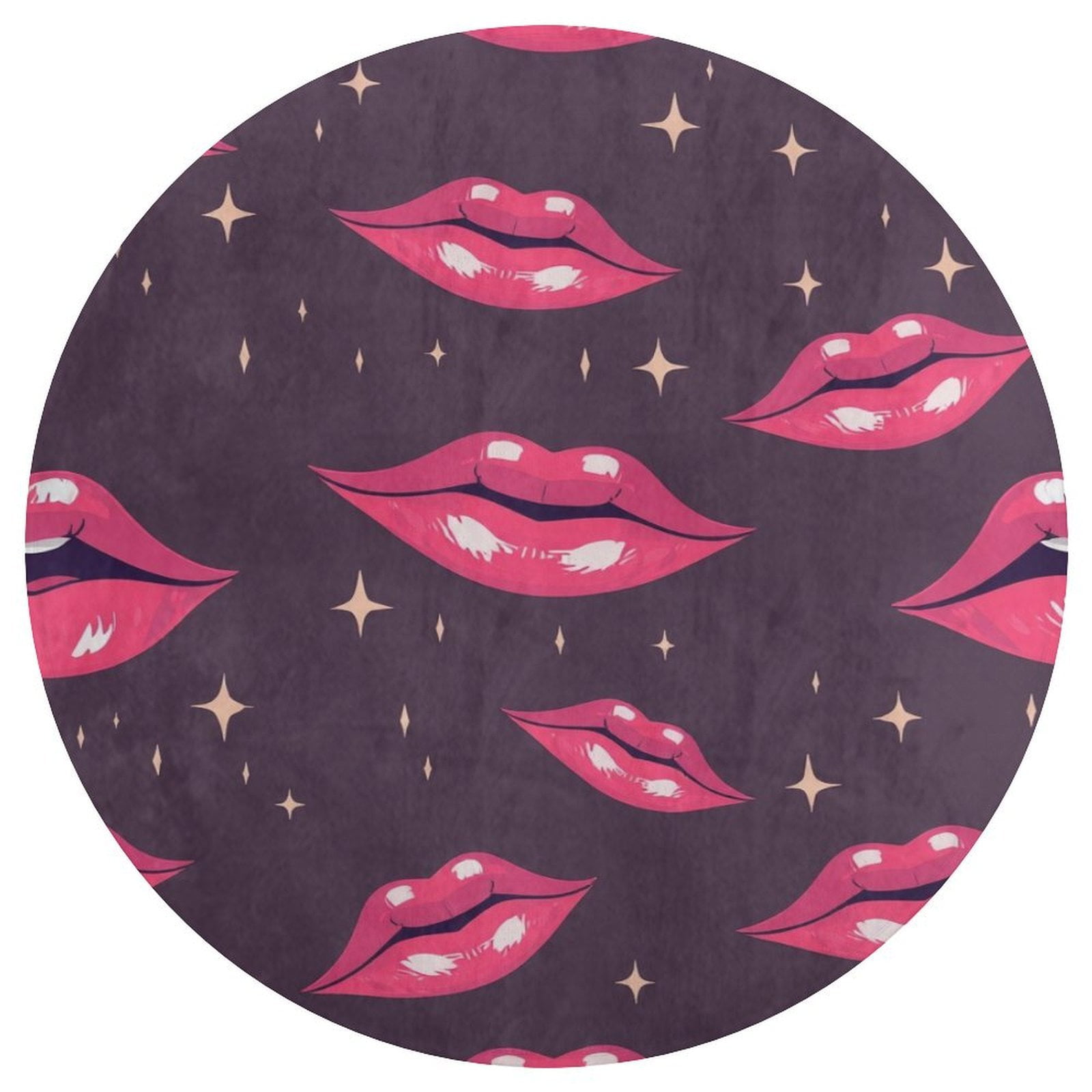Kissing Lips Pattern(3) Round Carpet Rug for Living Room Bedroom Chair ...