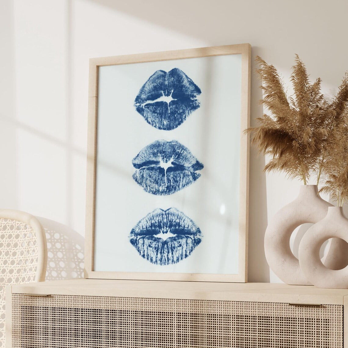 Kissing Lips Print, Maximalist Decor, Preppy Wall Decor, Y2K Poster ...