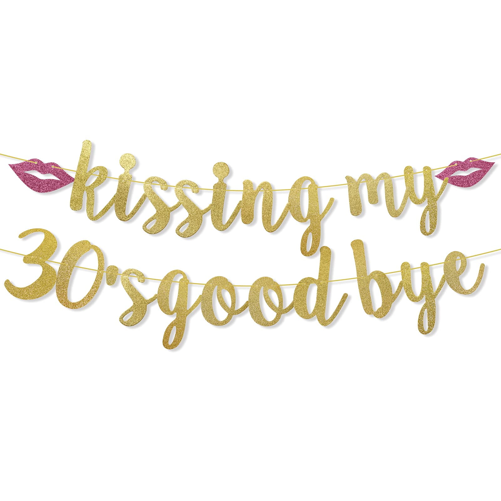 Kissing My 30's Goodbye Banner, 40th Birthday MHD1Party Decorations, 40 ...