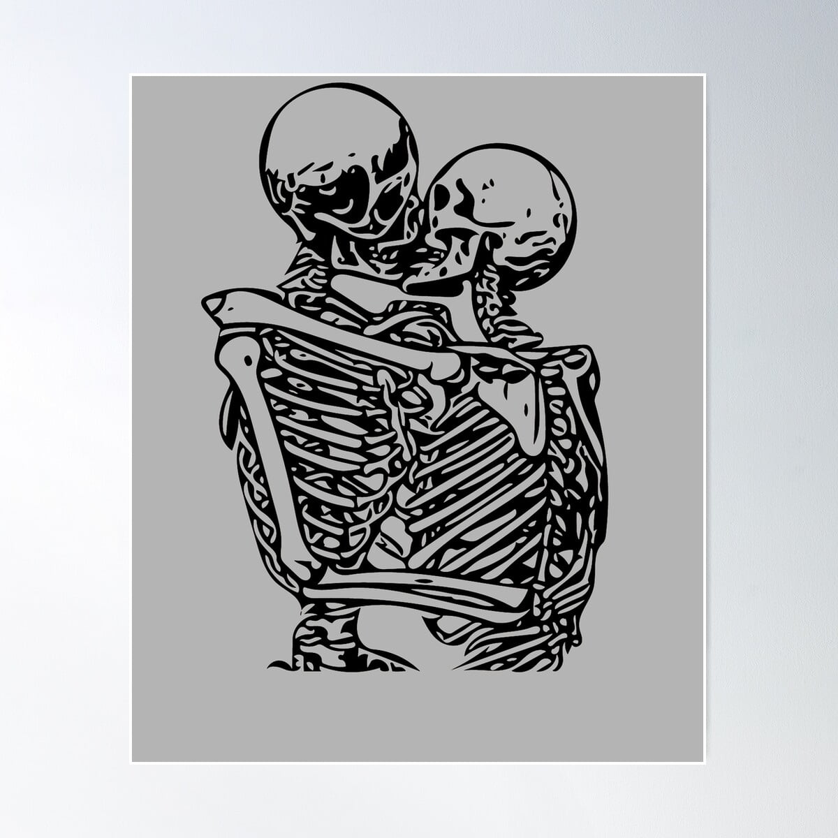 Kissing Skeletons Rib Cage Poster Wall Art, Modern Wall Decor For ...
