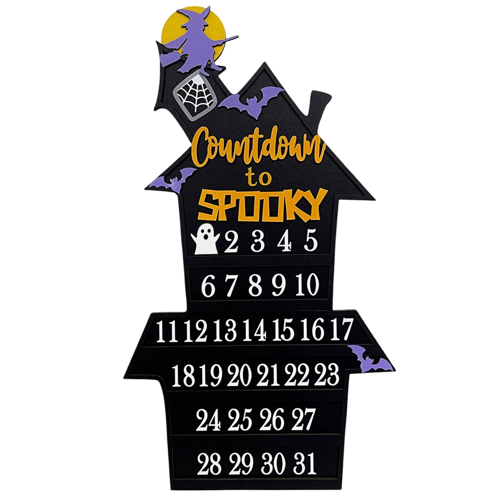 Kissshow Halloween Countdown Calendar Spooky House Design with Witch ...
