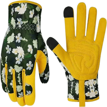 HANDLANDY Women Cowhide Thorn Proof Gardening Gloves, Long Gauntlet Heavy Duty Garden Gloves ...