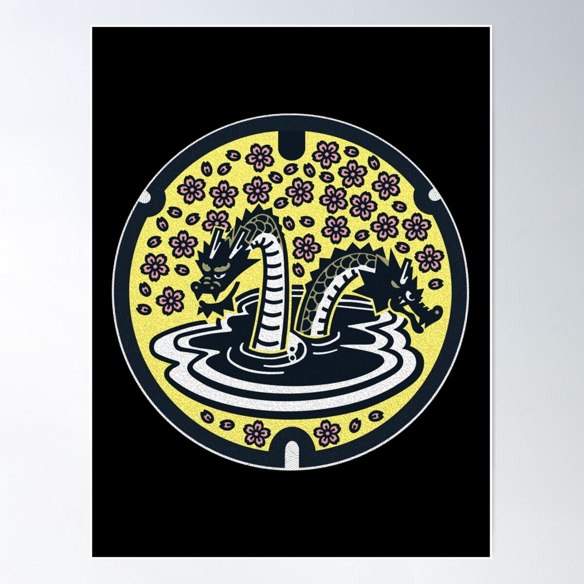 Kisuki Town Manhole Cover Art 2 Poster Wall Art, Modern Wall Decor For ...