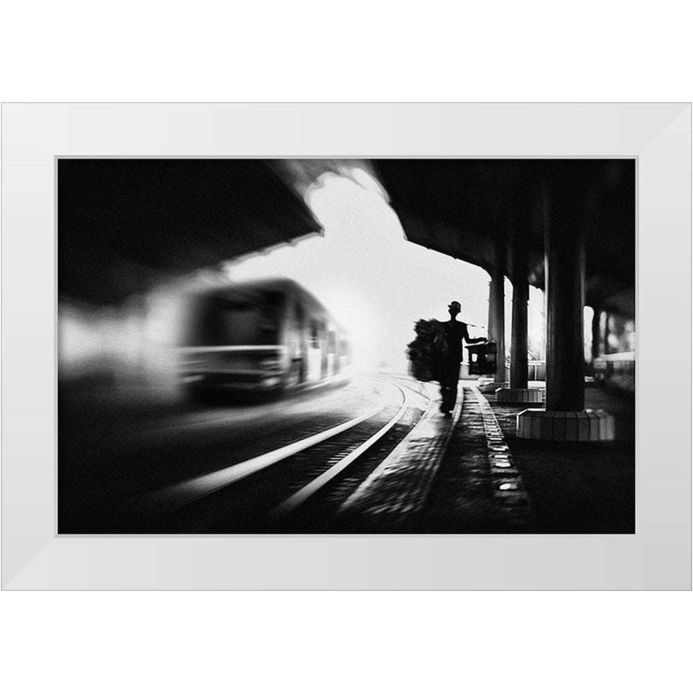 Kisworo, Sebastian 14x11 White Modern Wood Framed Museum Art Print Titled - -The Station: Train ...