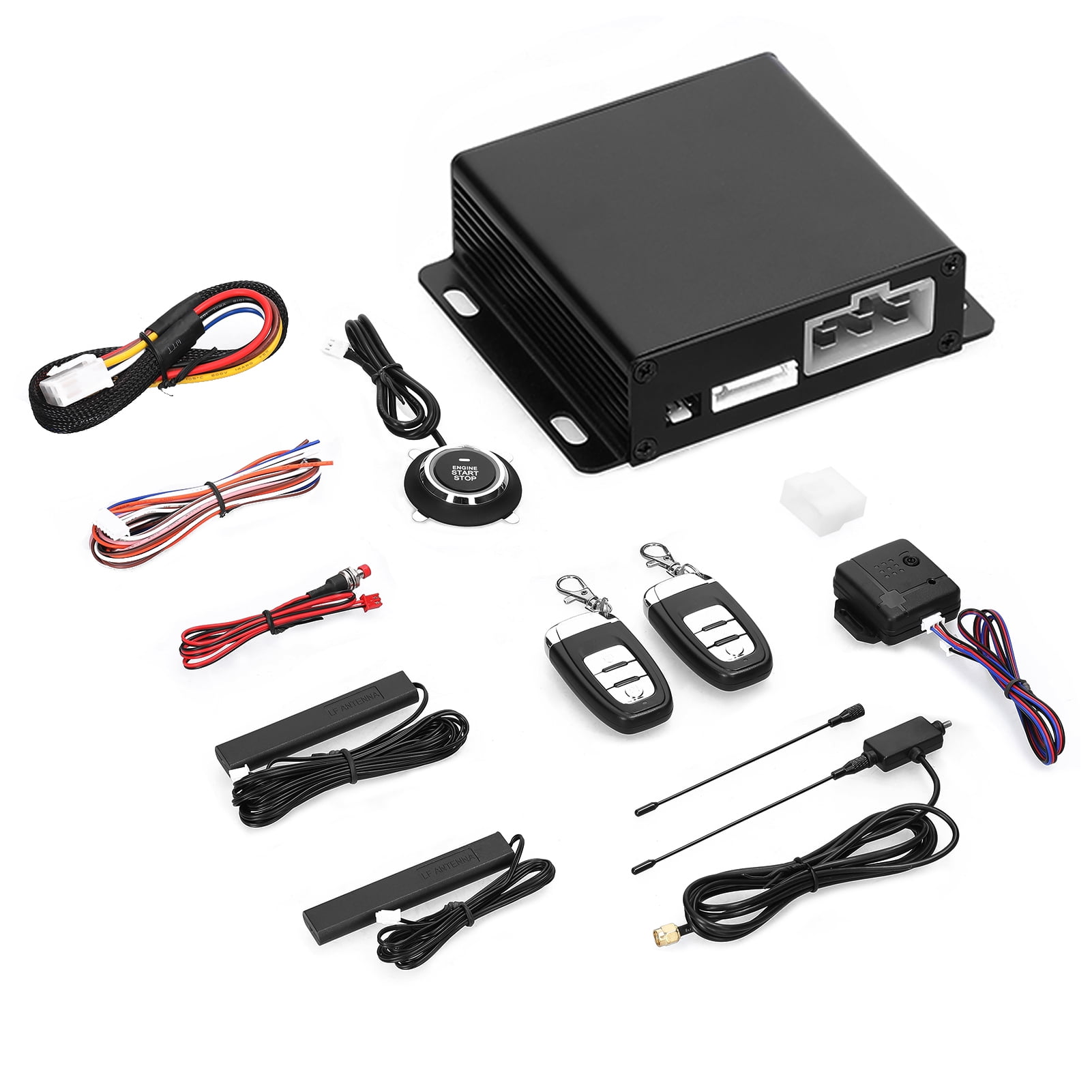 Kit 12V Car Anti-Theft Alarm Remote Starter System PKE Keyless Entry ...