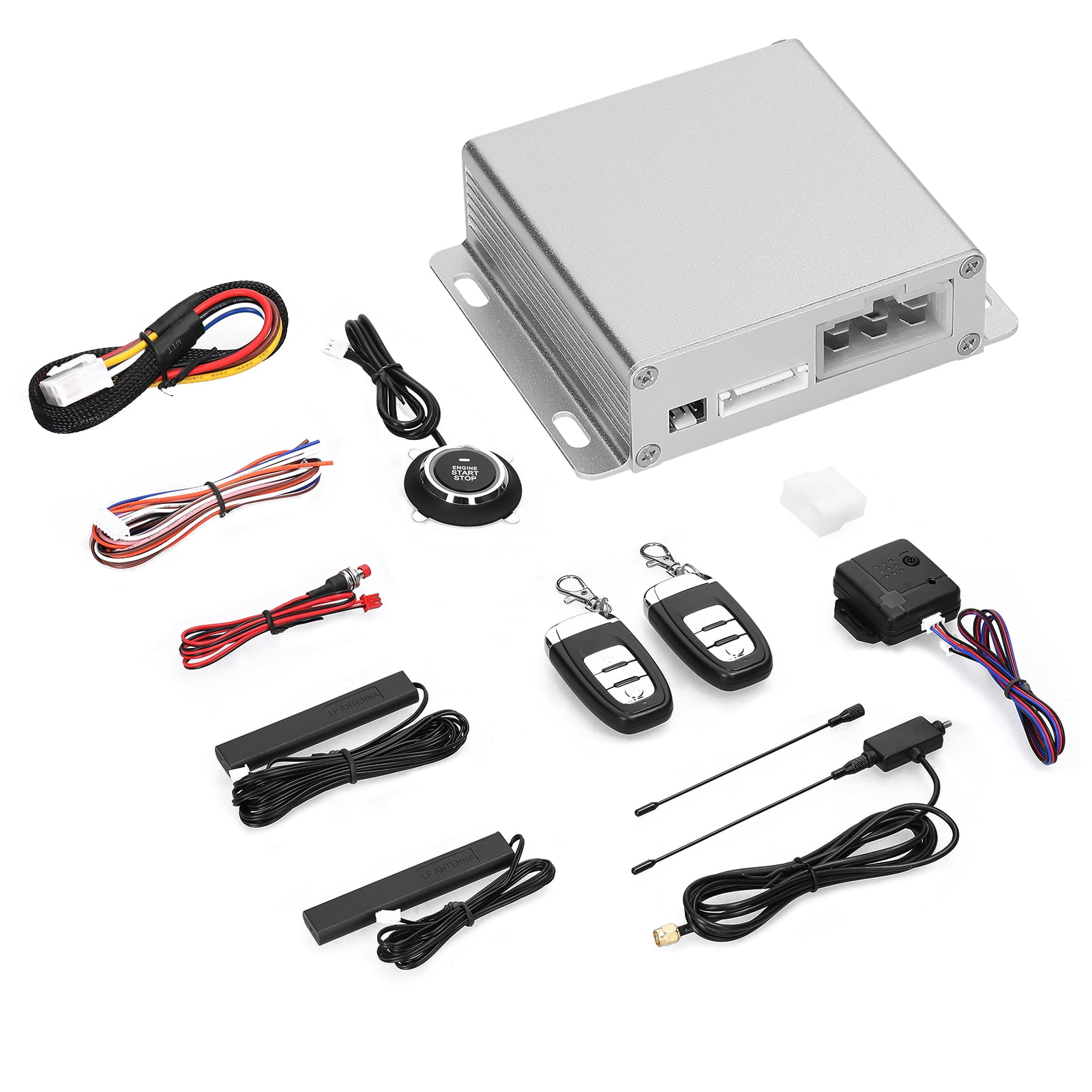 Kit 12V Car Anti-Theft Alarm Remote Starter System PKE Keyless Entry ...