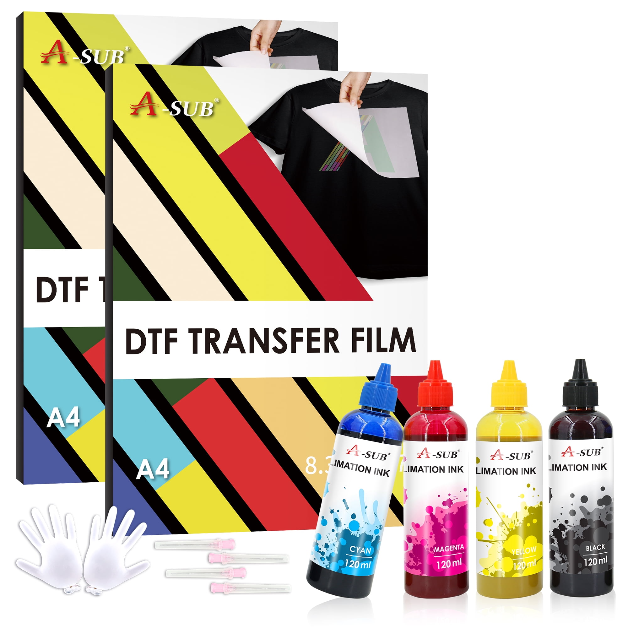 Kit - A-SUB DTF Paper Film A4 60 Sheets, Clear Sublimation Paper for ...