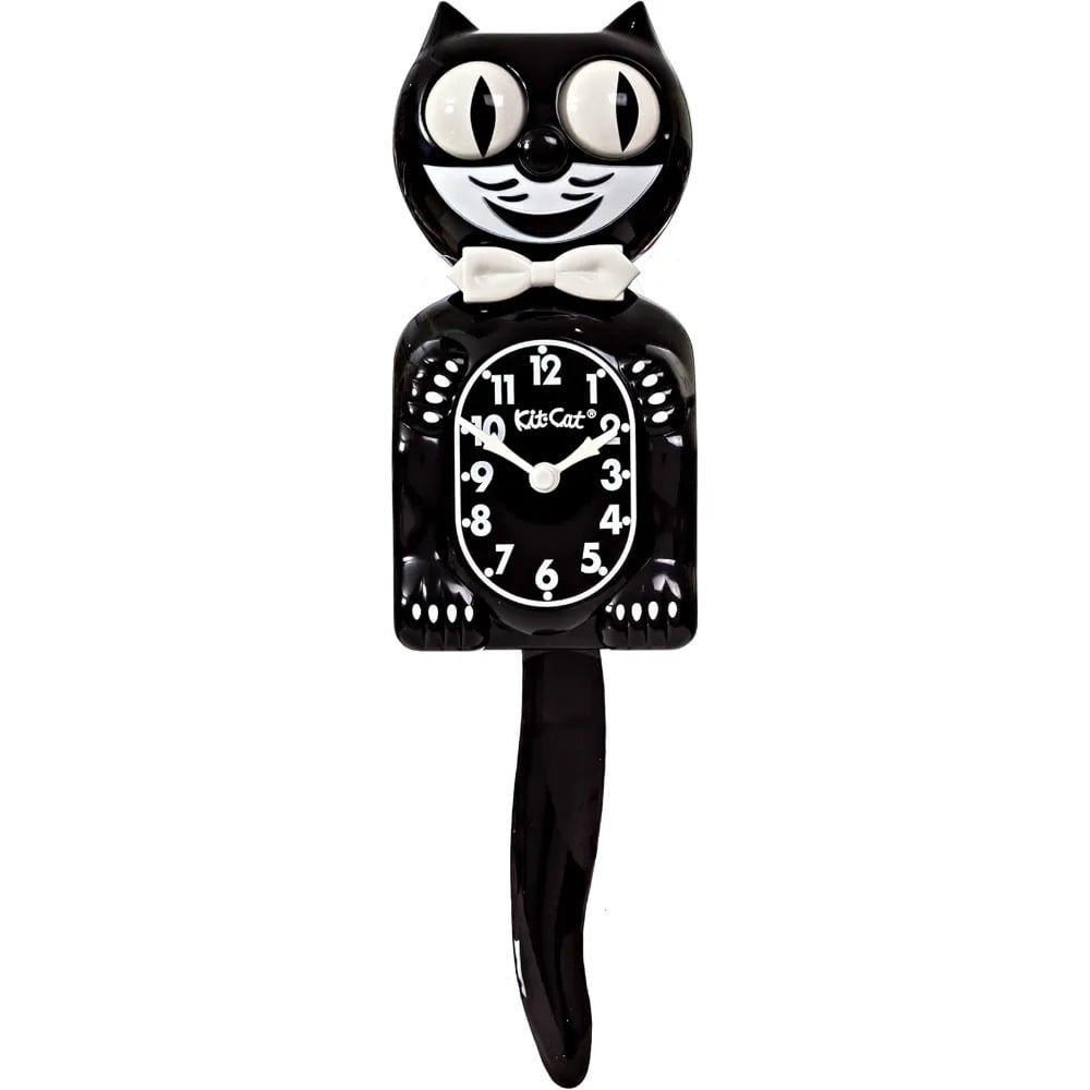 Classic Black Kit-Cat Wall Clock with Moving Tail & Eyes for Bedroom ...