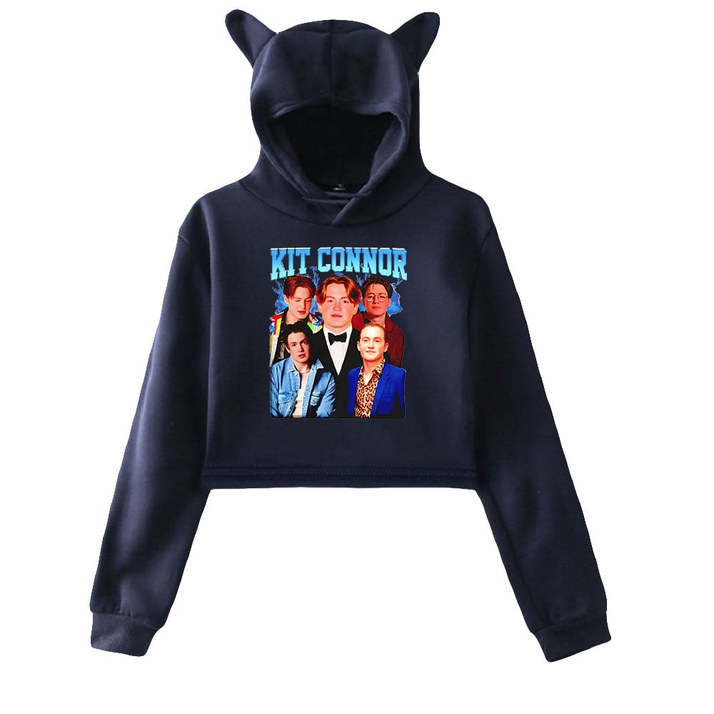 Kit Connor Hoodie Sweatshirts Crop top Printing Actor for Girls Cat Ear ...