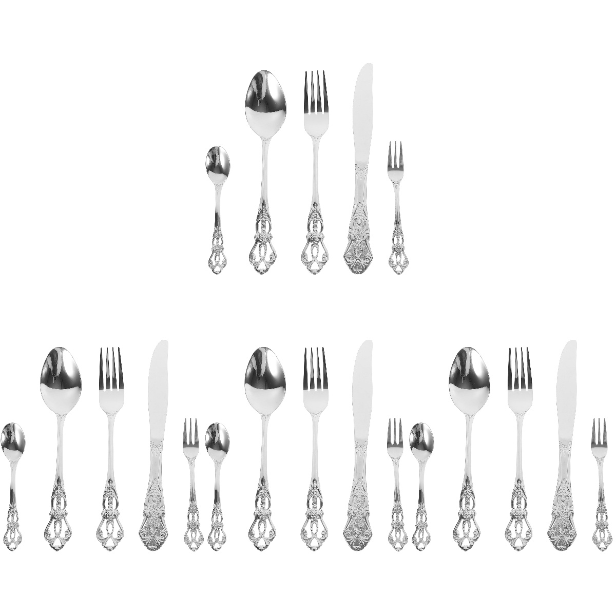 Kit Flatware 4 Sets Silverware Western Food Stainless Steel Cutlery ...