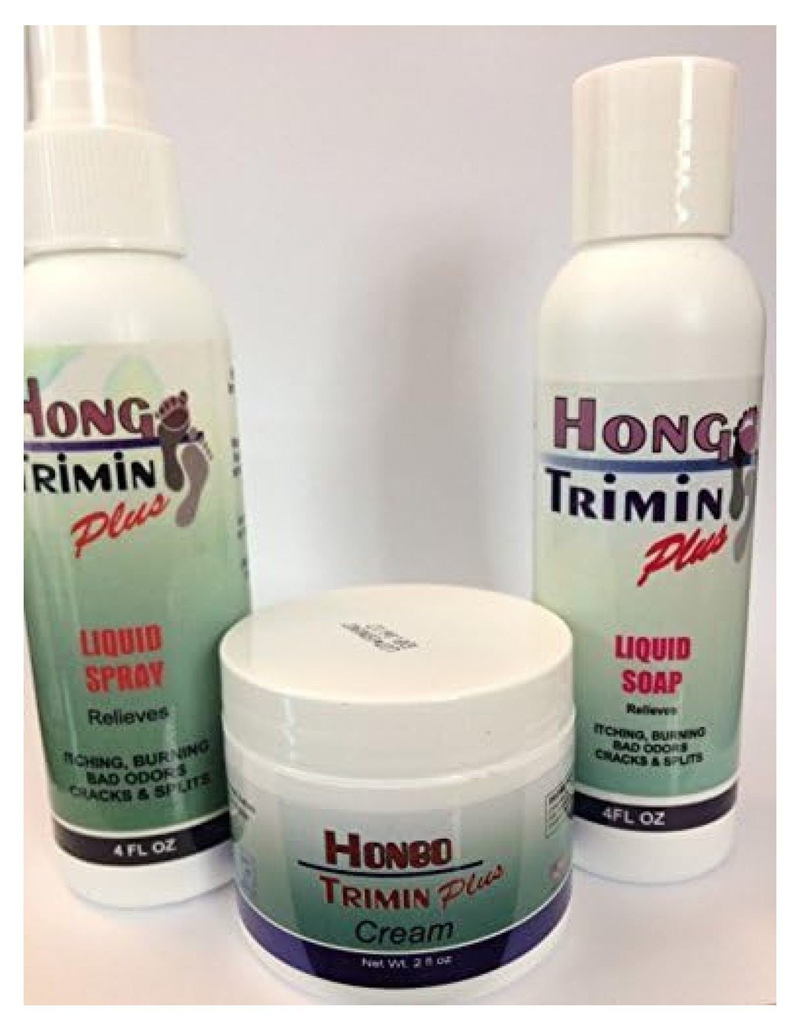 Kit Hongo Trimin Plus Liquid Spray & Cream - Foot & Skin Treatment for ...