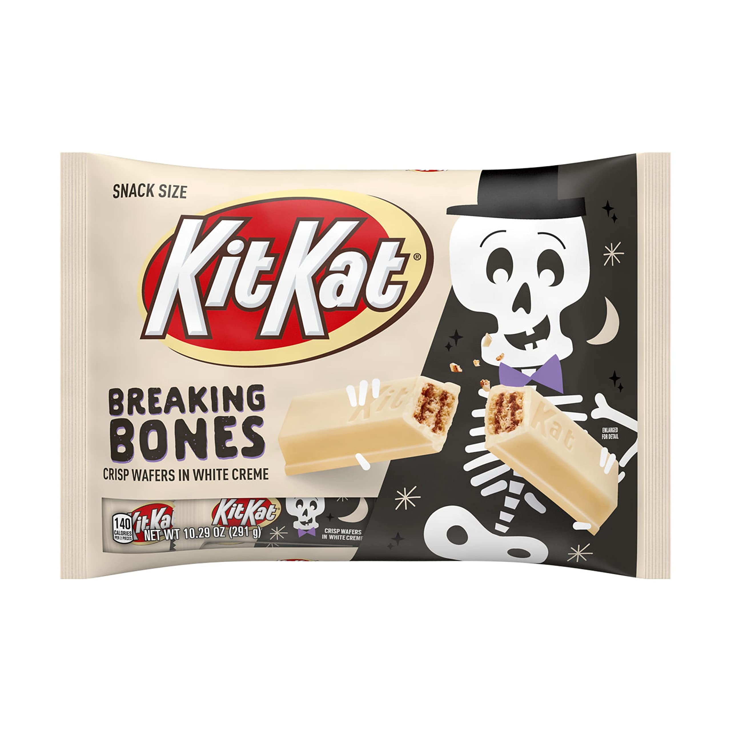 KITKAT Breaking Bones White Creme Wafer Candy Bars, Snack Size, 10.29 ...